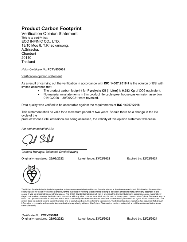 Professional Certifications - ECO INFINIC CO., LTD.